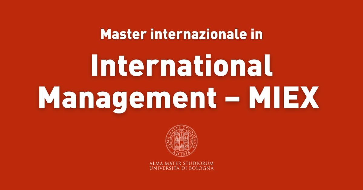 Scheda Master - International Management – MIEX — Università di Bologna